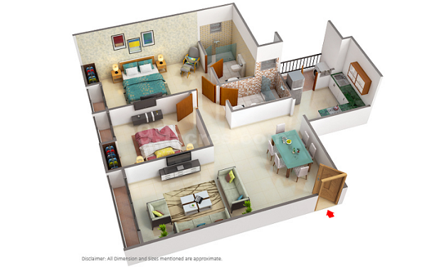 2-BHK-FLOOR-PLAN - Regrob