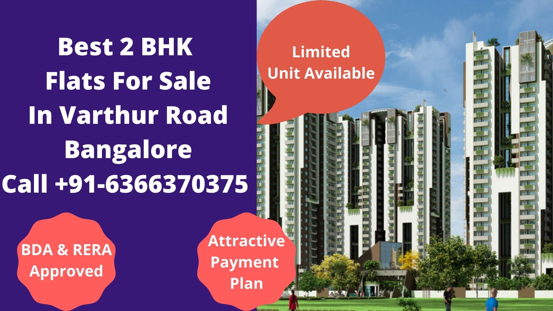Best 2 BHK Flats For Sale In Varthur Road Bangalore